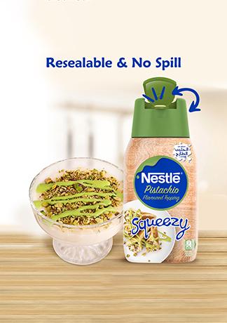 Pistachio Flavoured Topping Squeezy | Nestle Desserts Arabia