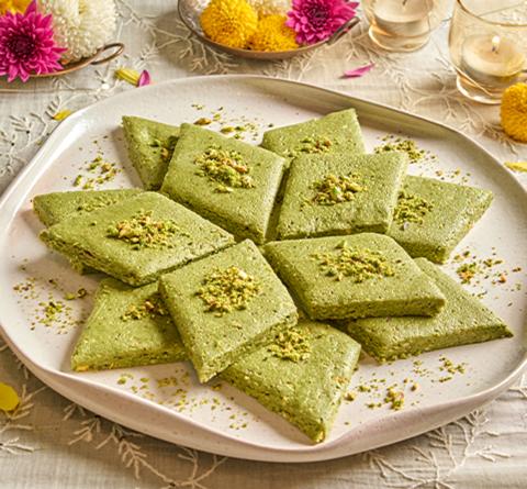 Nestlé Desserts Arabia | Pistachio Kaju Katli (Kaju Pista Barfi)